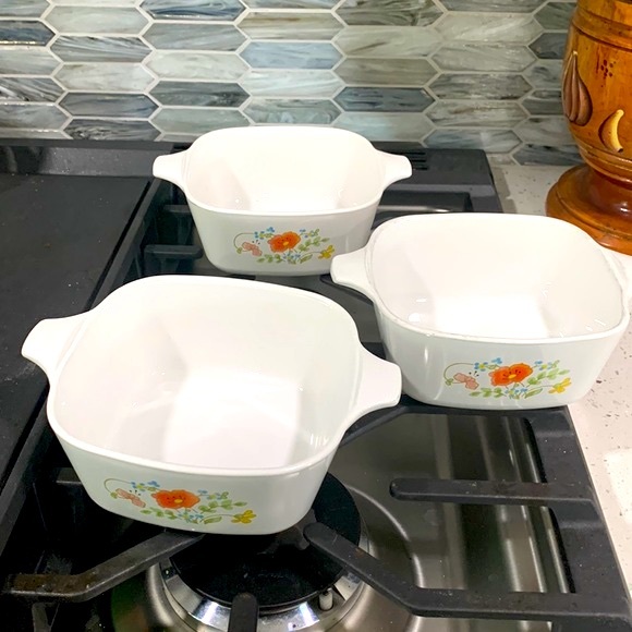 Corningware | Dining | Vintage Corningware Wildflower Dishes Set Of 3 | Poshmark